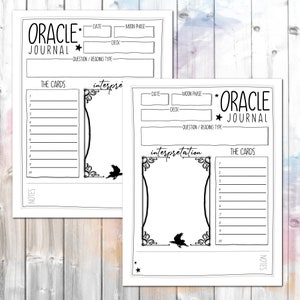 Simple Oracle Card Journal / Planner / Reading Tracker / PDF / Mystic ...