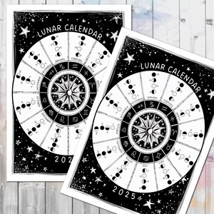 2025 Lunar Calendar Northern Hemisphere | Simple Moon Phase Calendar ...