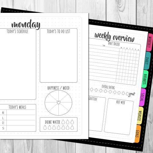 Daily Planner Printable Undated Multiple Printable Sizes - Etsy