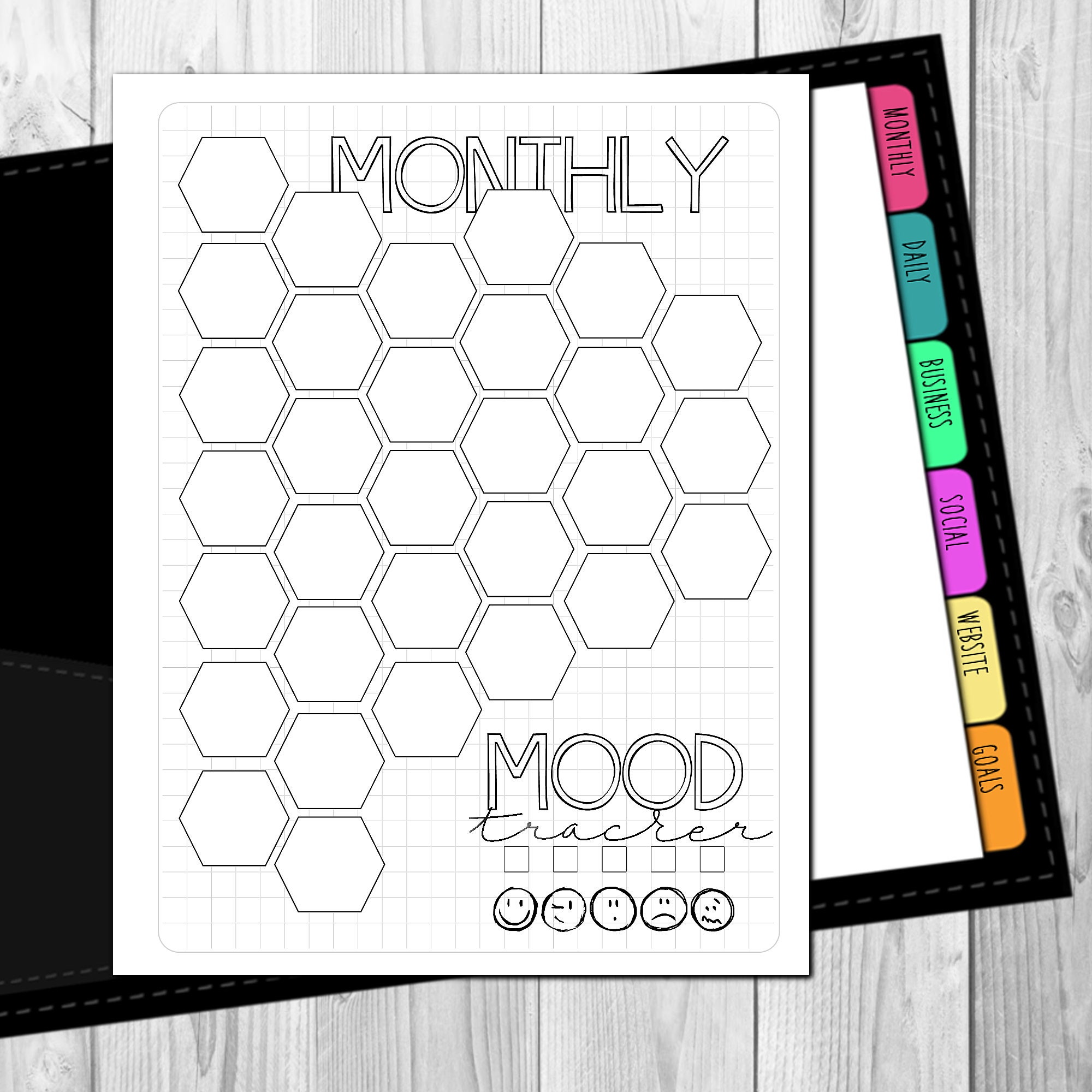 Mood Tracker Journal Agenda Planner Selfcare - Etsy