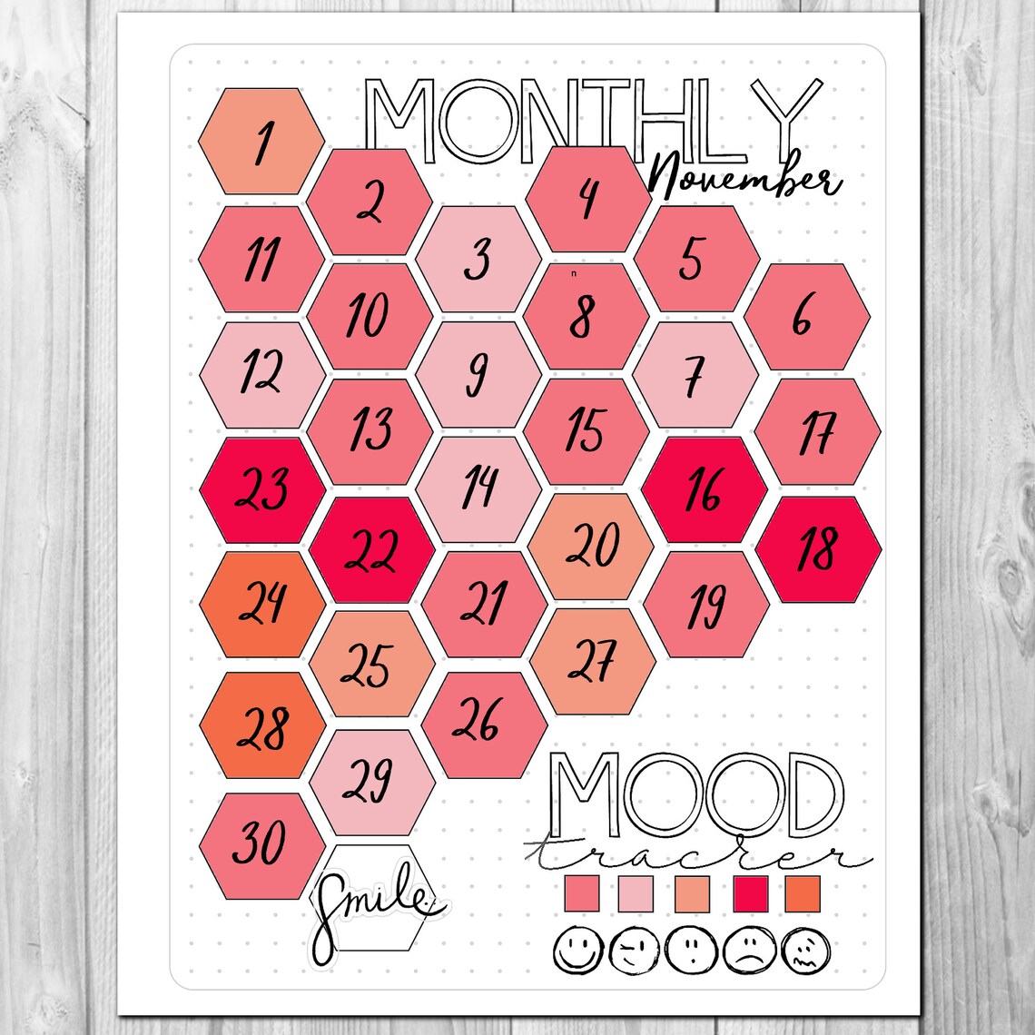 Mood Tracker Journal Agenda Planner Selfcare - Etsy