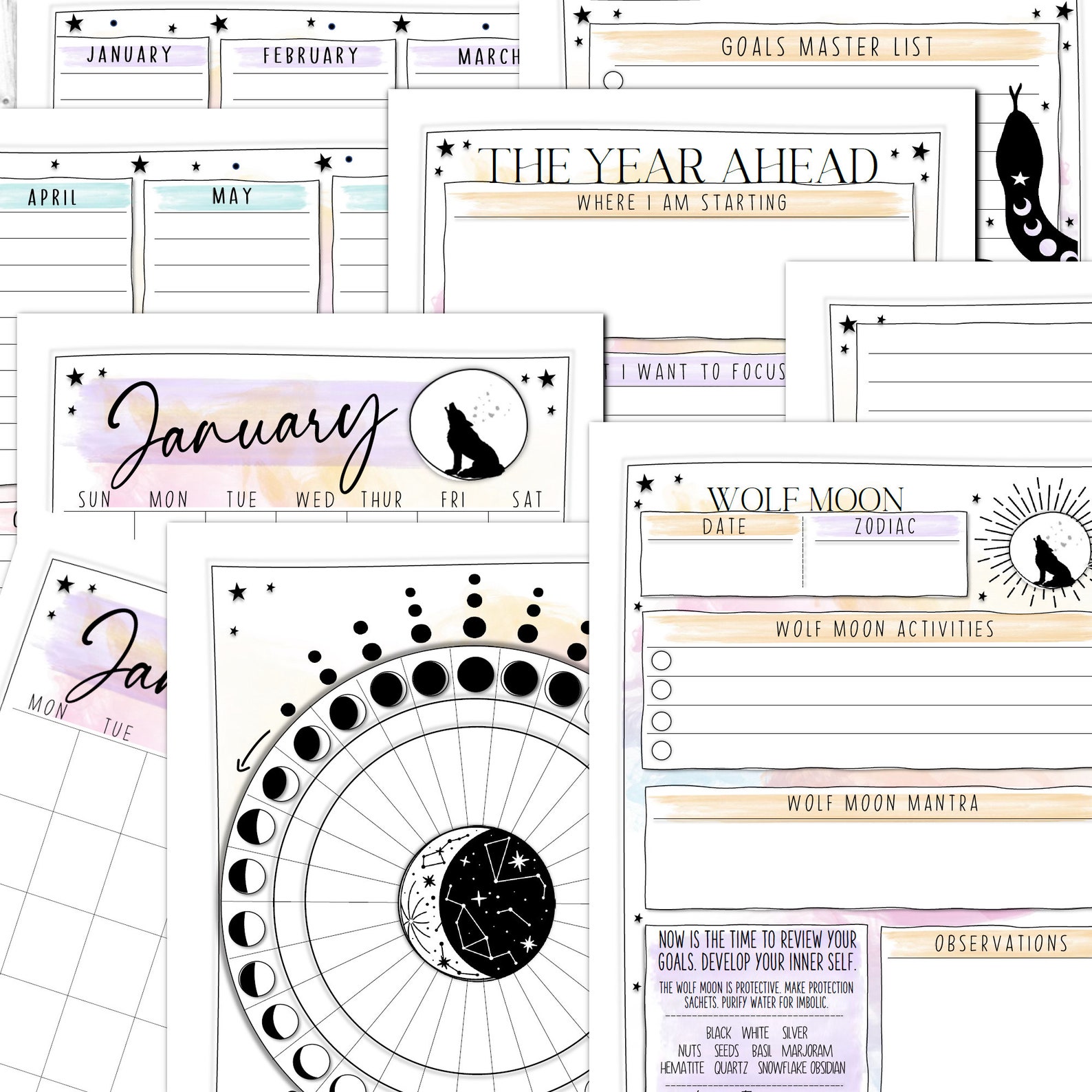 The Ultimate Moon Journal | Moon Phase Planner | Manifesting | Moon ...
