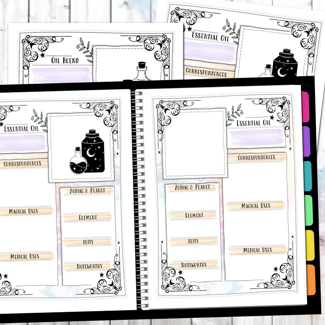 Simplified Essential Oils Worksheets | Study Sheets | Oil Blending Log ...