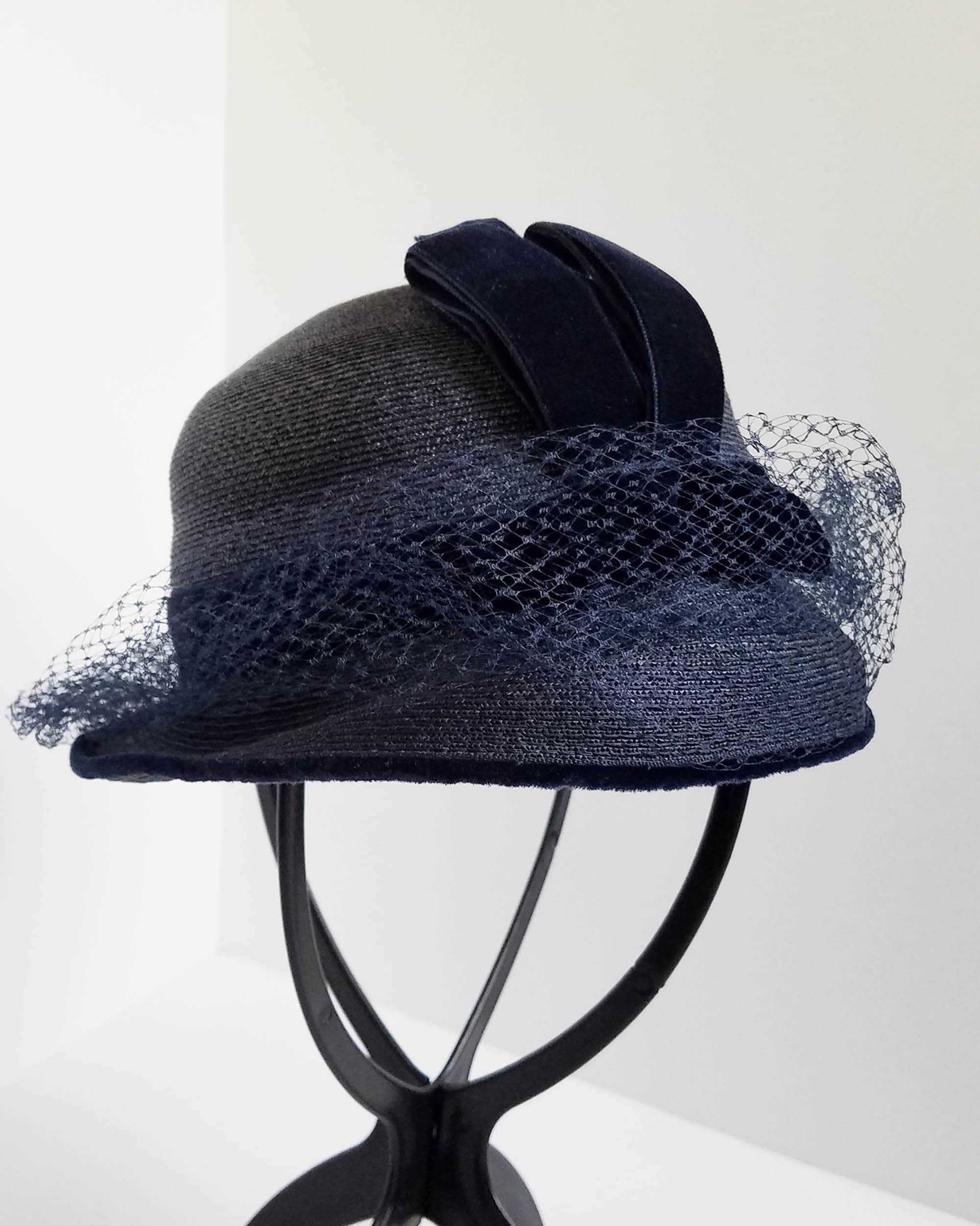 Hattie Carnegie Cloche Hat Custom Made in 1950s Navy With - Etsy