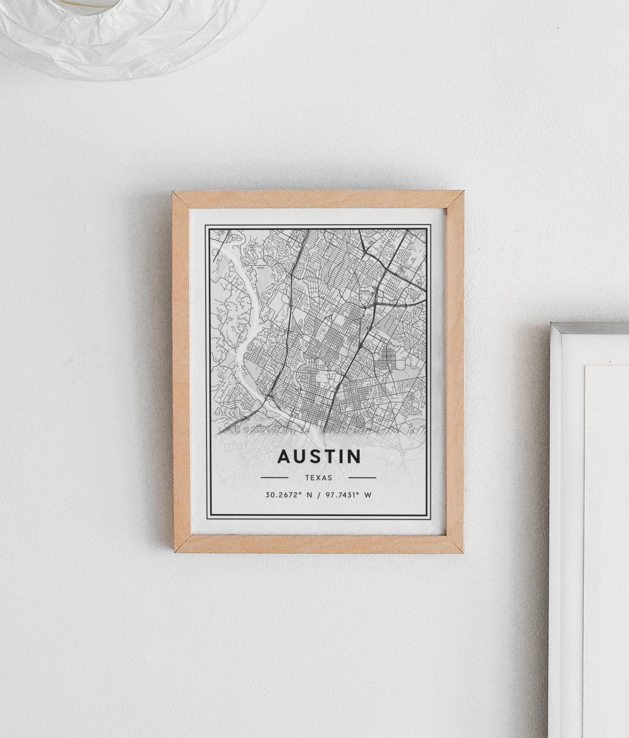 Austin Map Poster Print Modern Austin Street Map Decor | Etsy