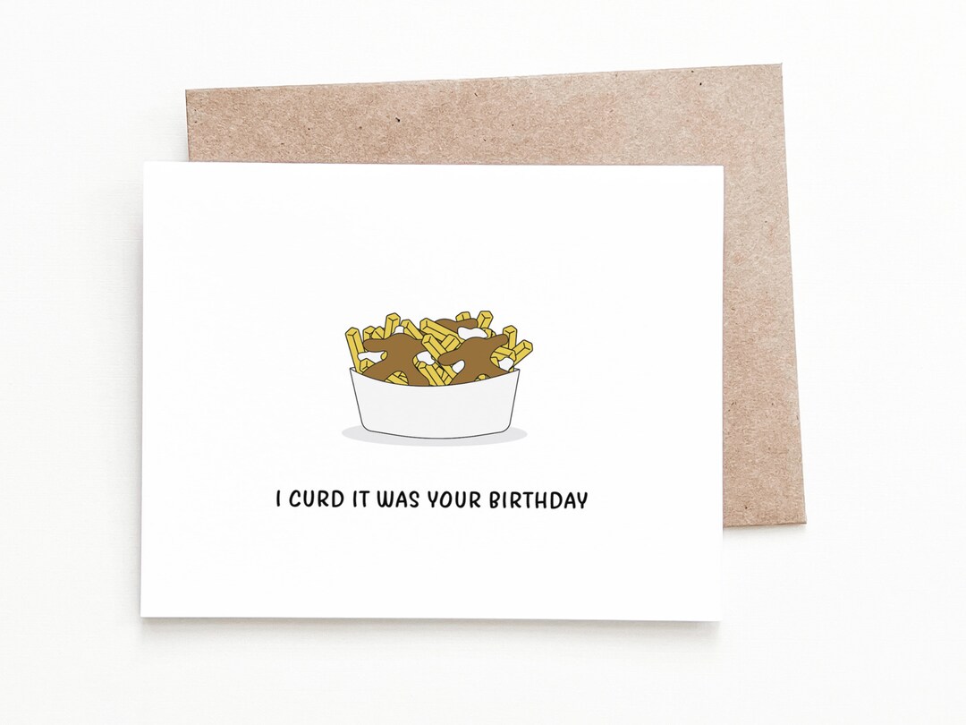 Funny Birthday Card for Poutine Lover, Birthday Fries and Gravy Gift - Etsy