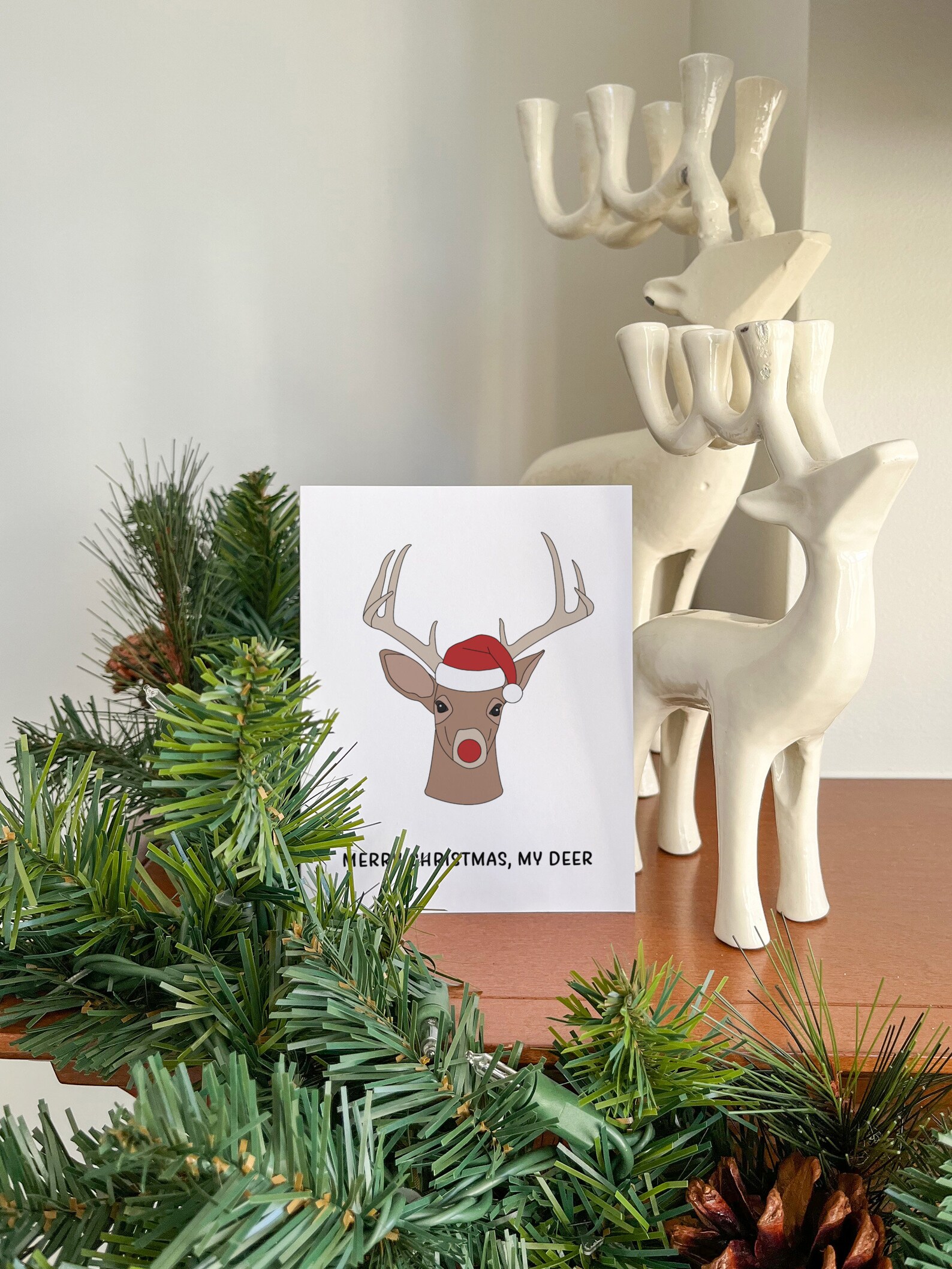 Handmade Rudolph Reindeer Christmas Card - Etsy