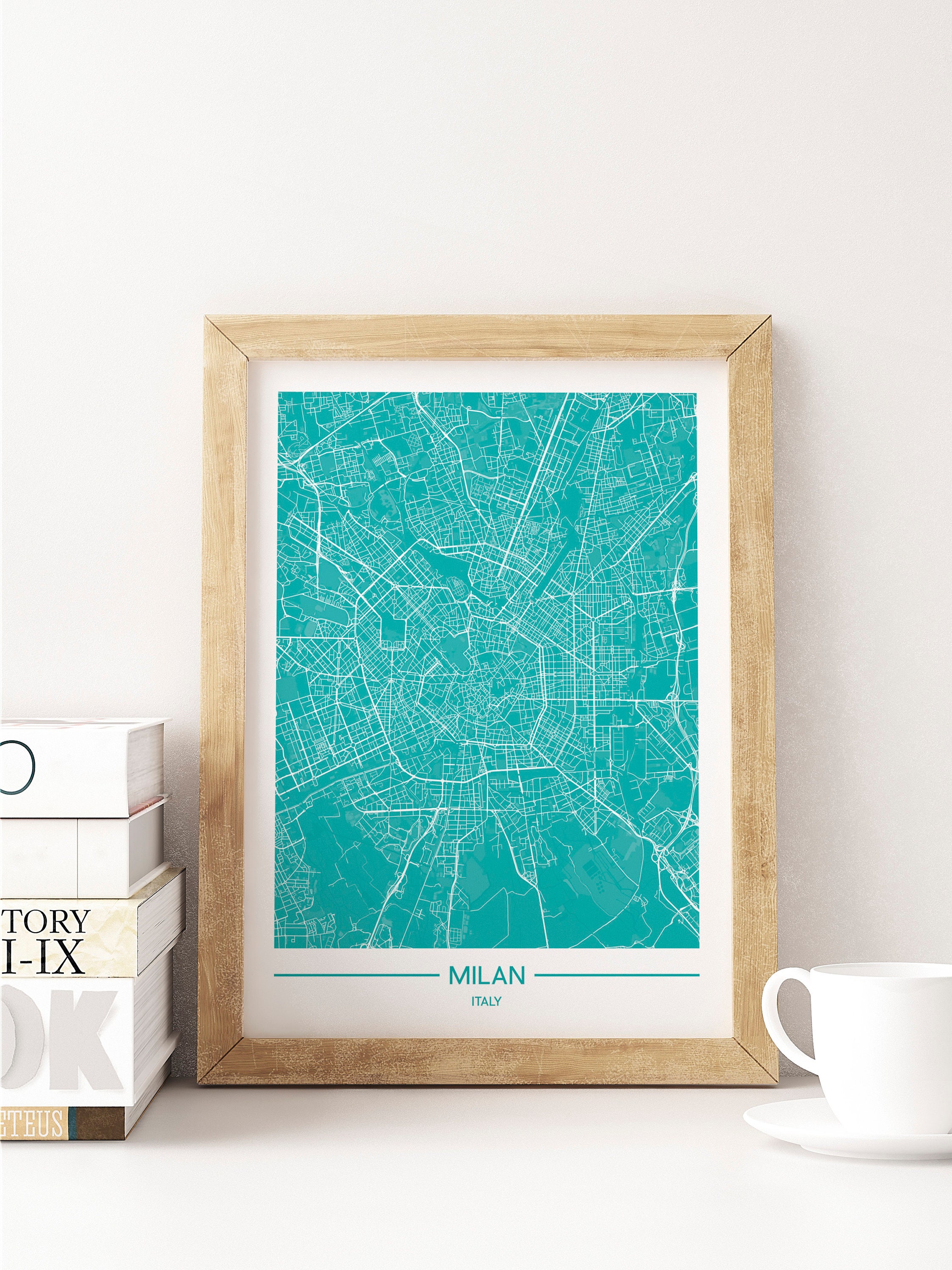 Milan Map Poster Print Wall Art Modern Italy Gift for Home - Etsy