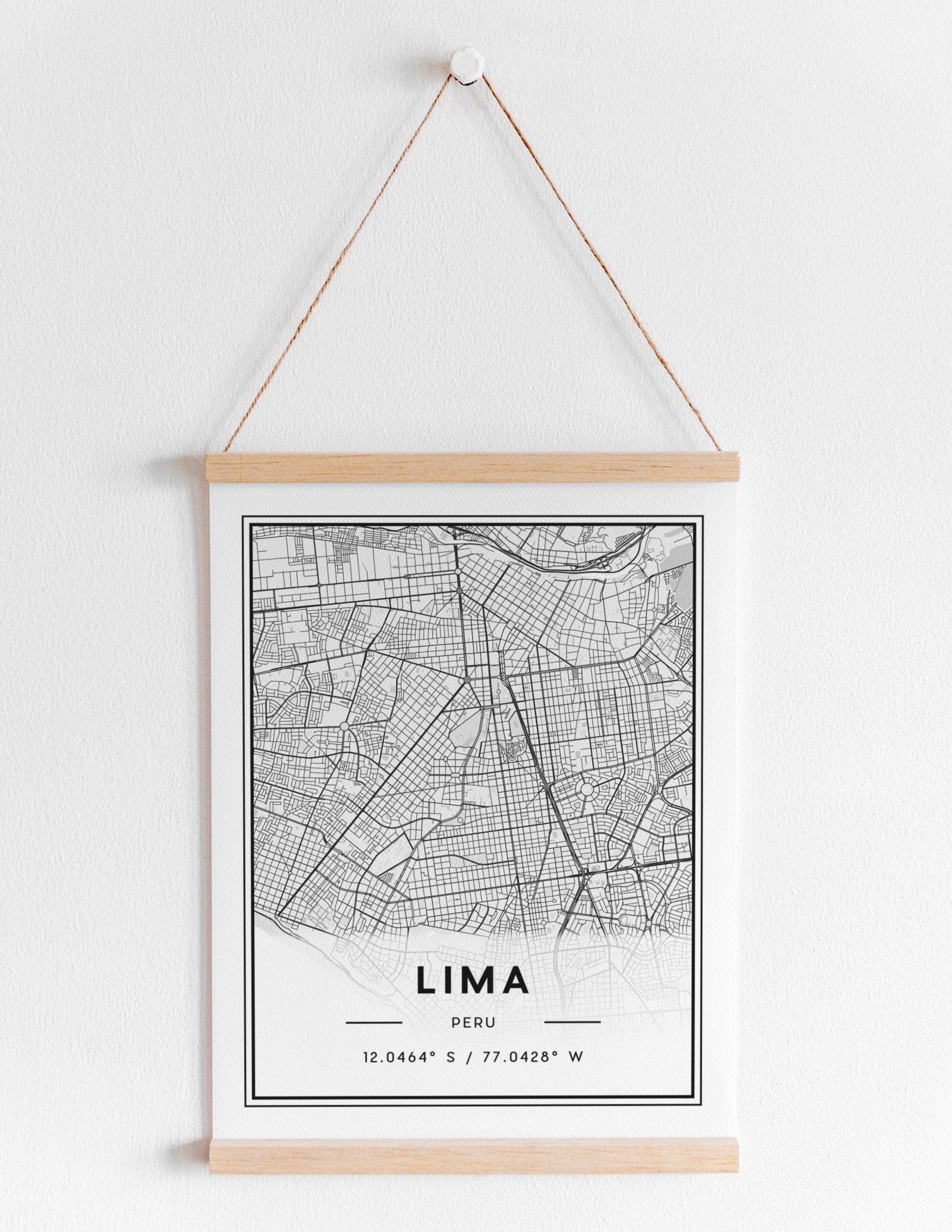 Lima Map Poster Print Modern Lima Street Map Decor - Etsy