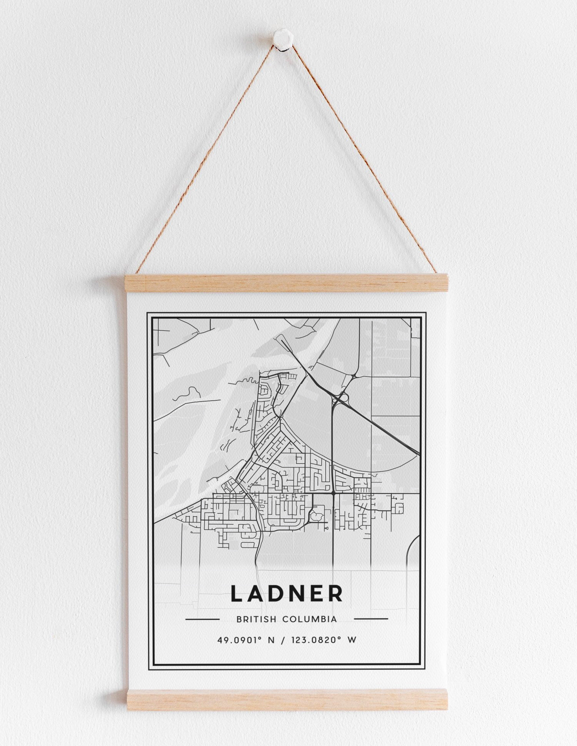 Ladner Map Poster Print Modern Ladner Street Map Decor | Etsy
