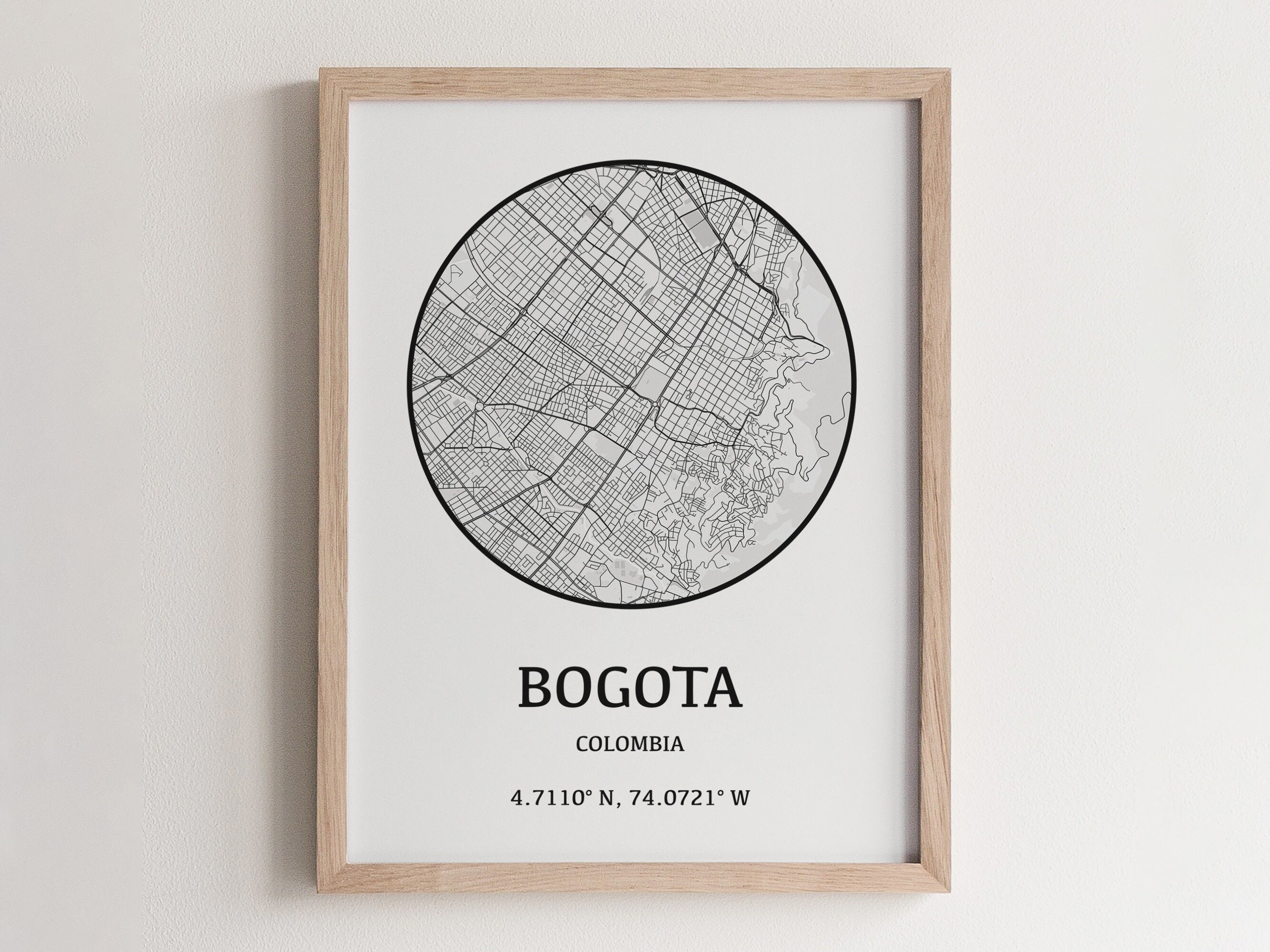Bogota City Map Poster Colombia Travel Art Print - Etsy