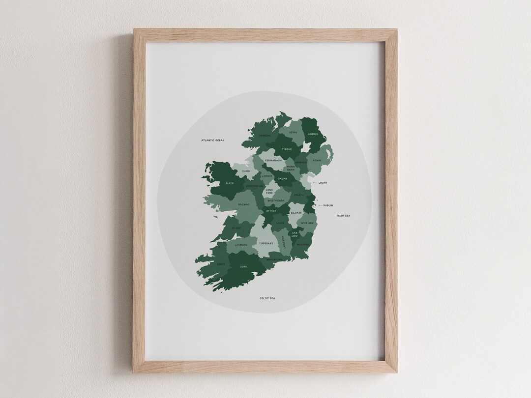 Ireland Country Map Poster, Ireland Travel Art Print - Etsy