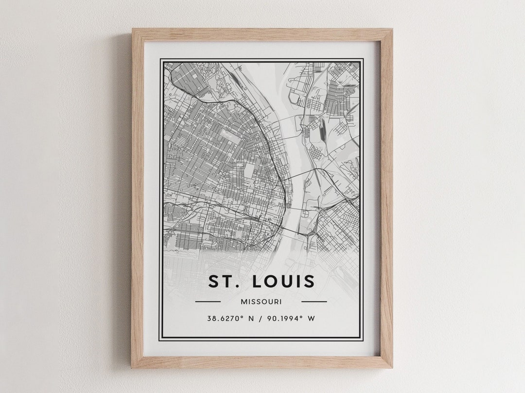 St. Louis Map Poster Print, Modern St. Louis Street Map Decor - Etsy