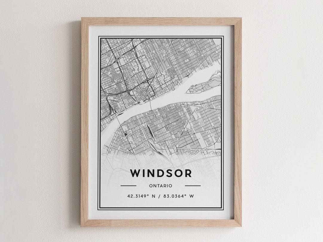 Windsor Map Poster Print, Modern Windsor Street Map Decor - Etsy