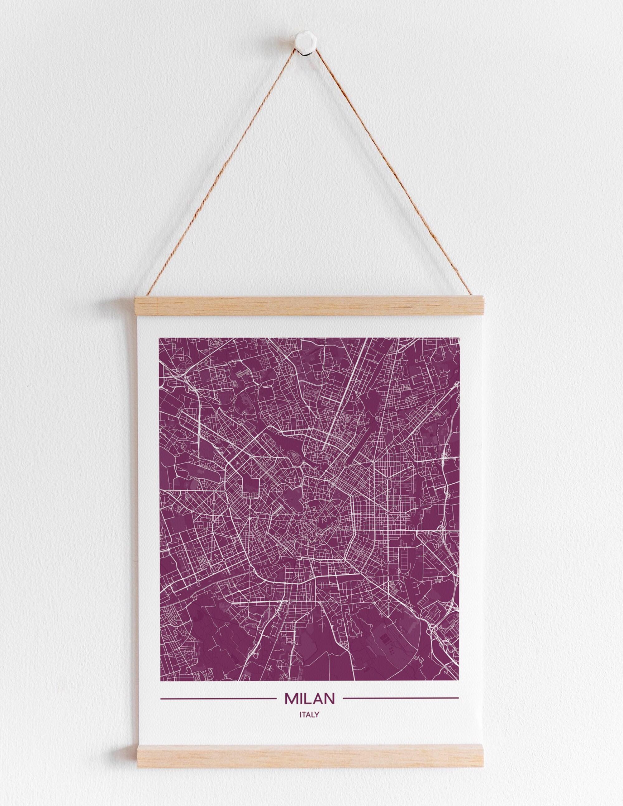 Milan Map Poster Print Wall Art Modern Italy Gift for Home - Etsy