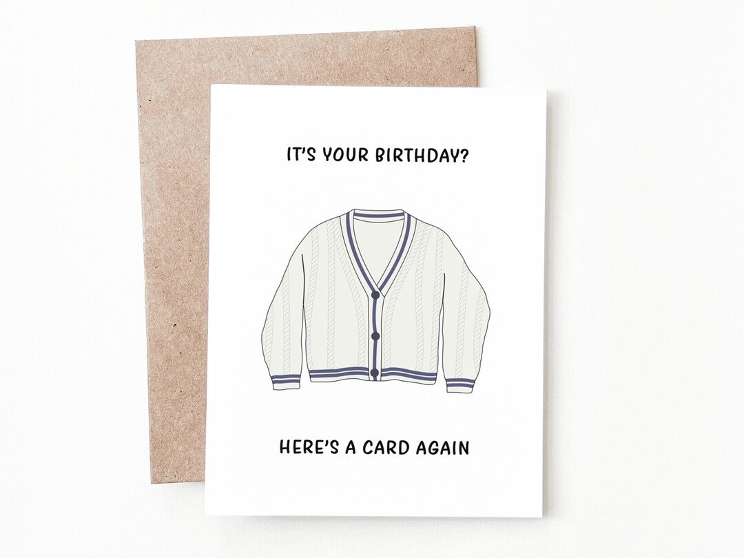 Funny Cardigan Birthday Card, Cardigan Birthday Gift for Him or Her - Etsy