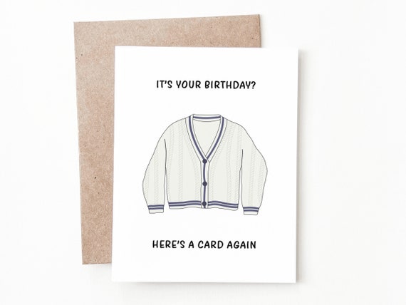 Funny Cardigan Birthday Card Cardigan Birthday Gift for Him | Etsy