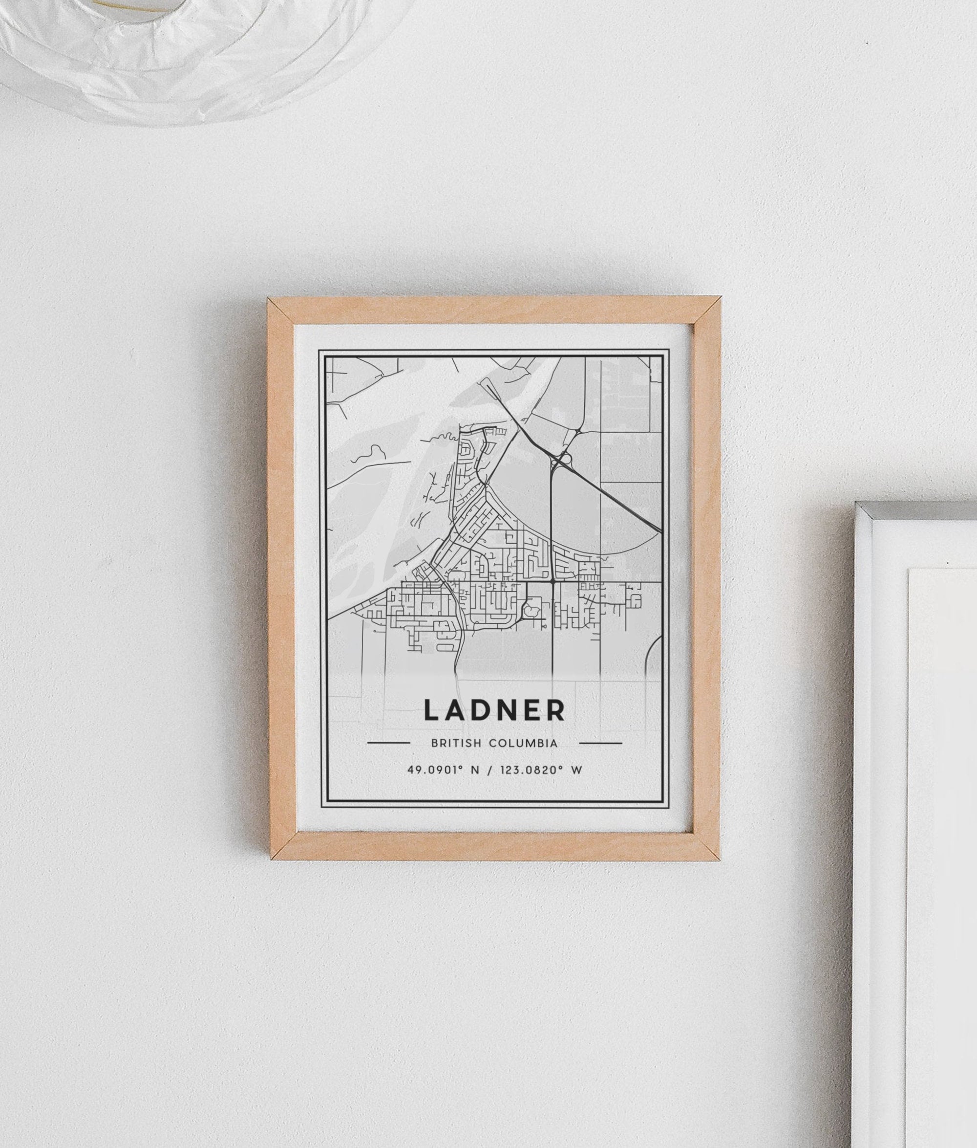 Ladner Map Poster Print Modern Ladner Street Map Decor | Etsy