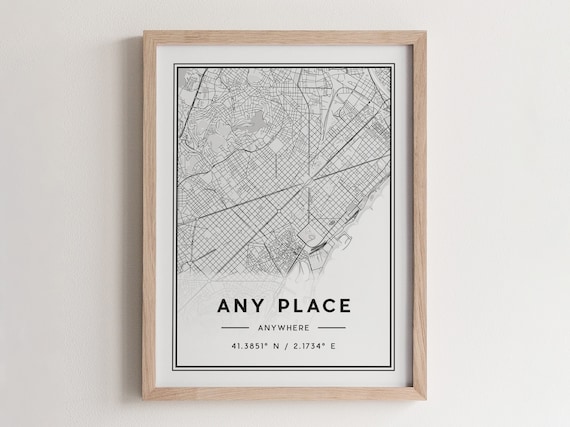 Custom Map Poster Print Personalized Custom Street Map Decor | Etsy Canada