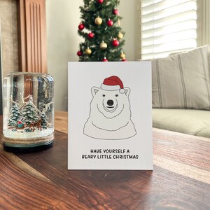 Funny Polar Bear Christmas Card Holiday Christmas Gift for - Etsy
