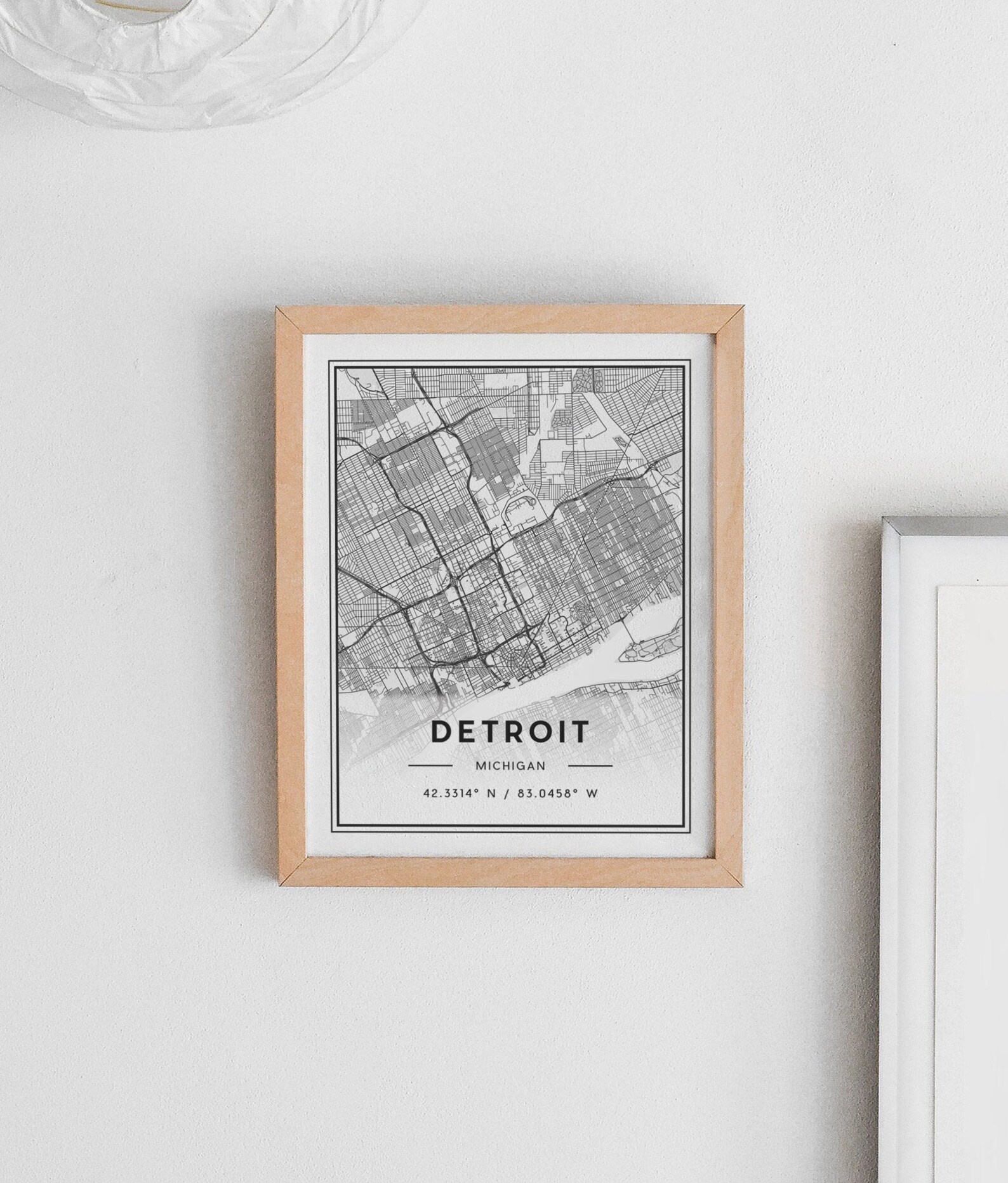 Detroit Map Poster Print Modern Detroit Street Map Decor | Etsy