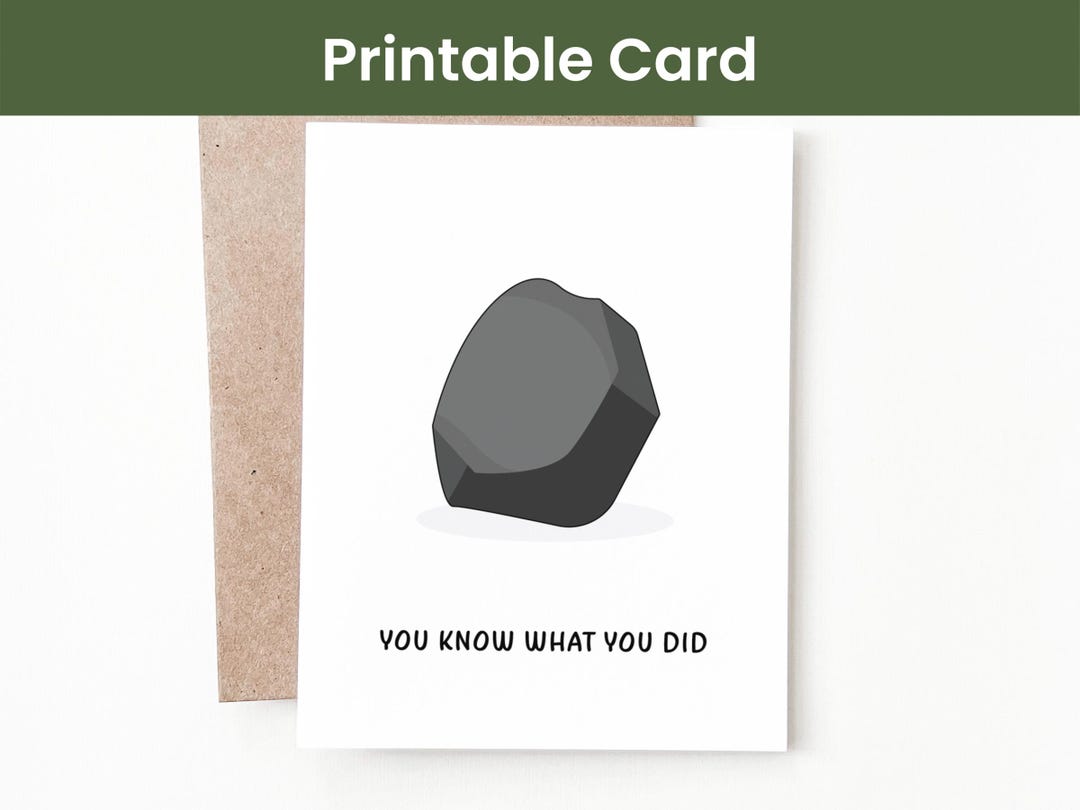 Funny Printable Christmas Card - Coal Greeting Card - Etsy