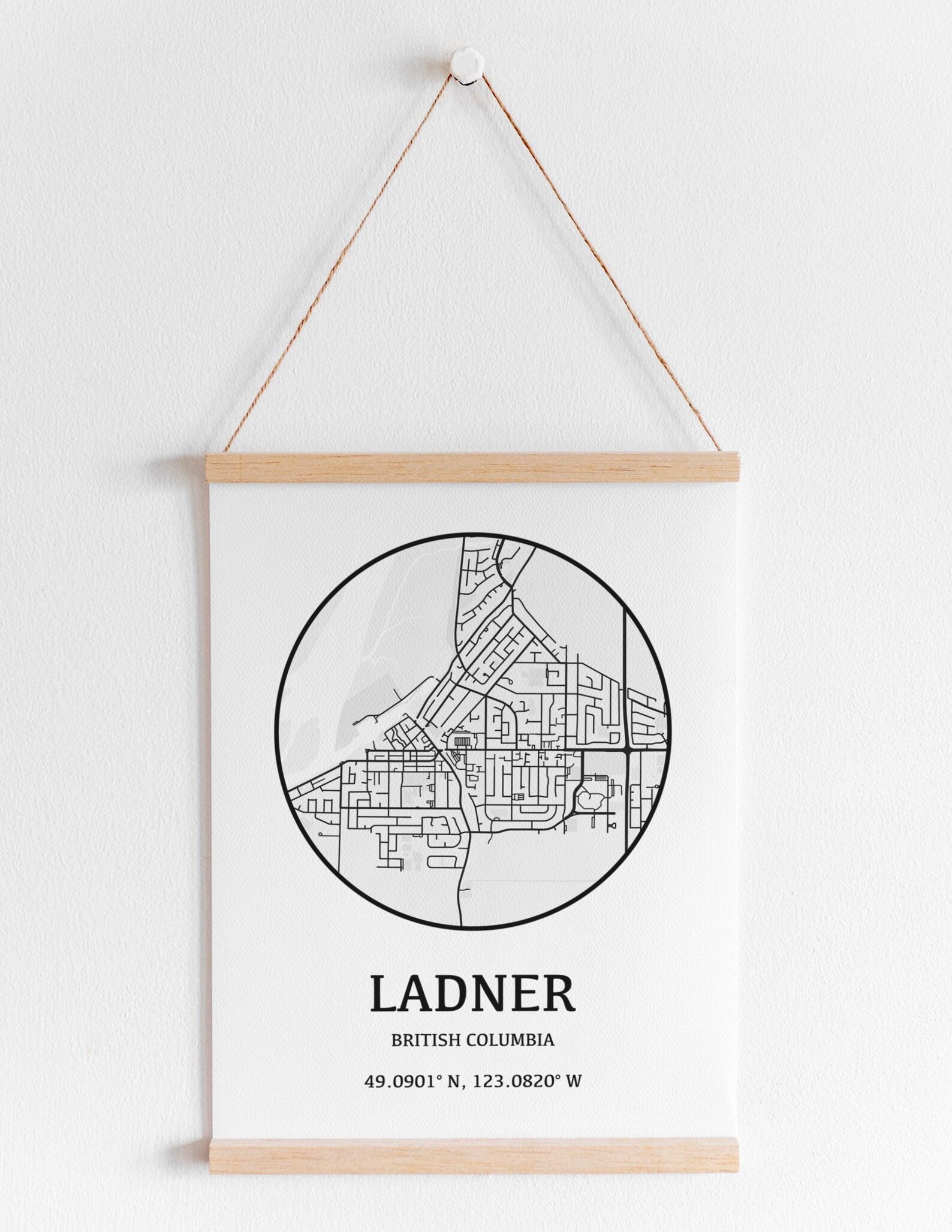 Ladner City Map Poster BC Travel Art Print | Etsy