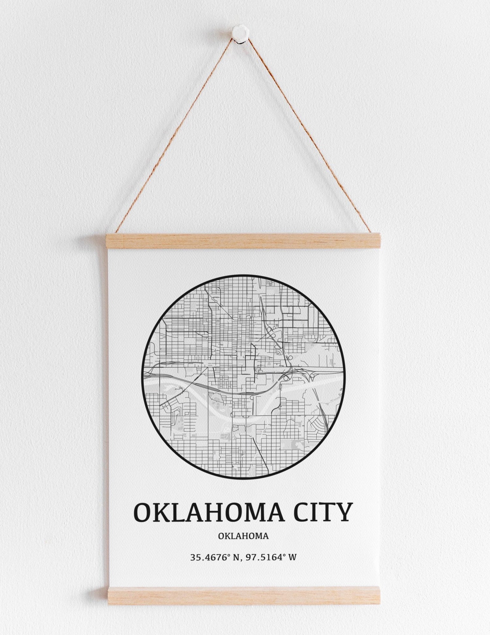 Oklahoma City Map Poster Oklahoma Travel Art Print | Etsy
