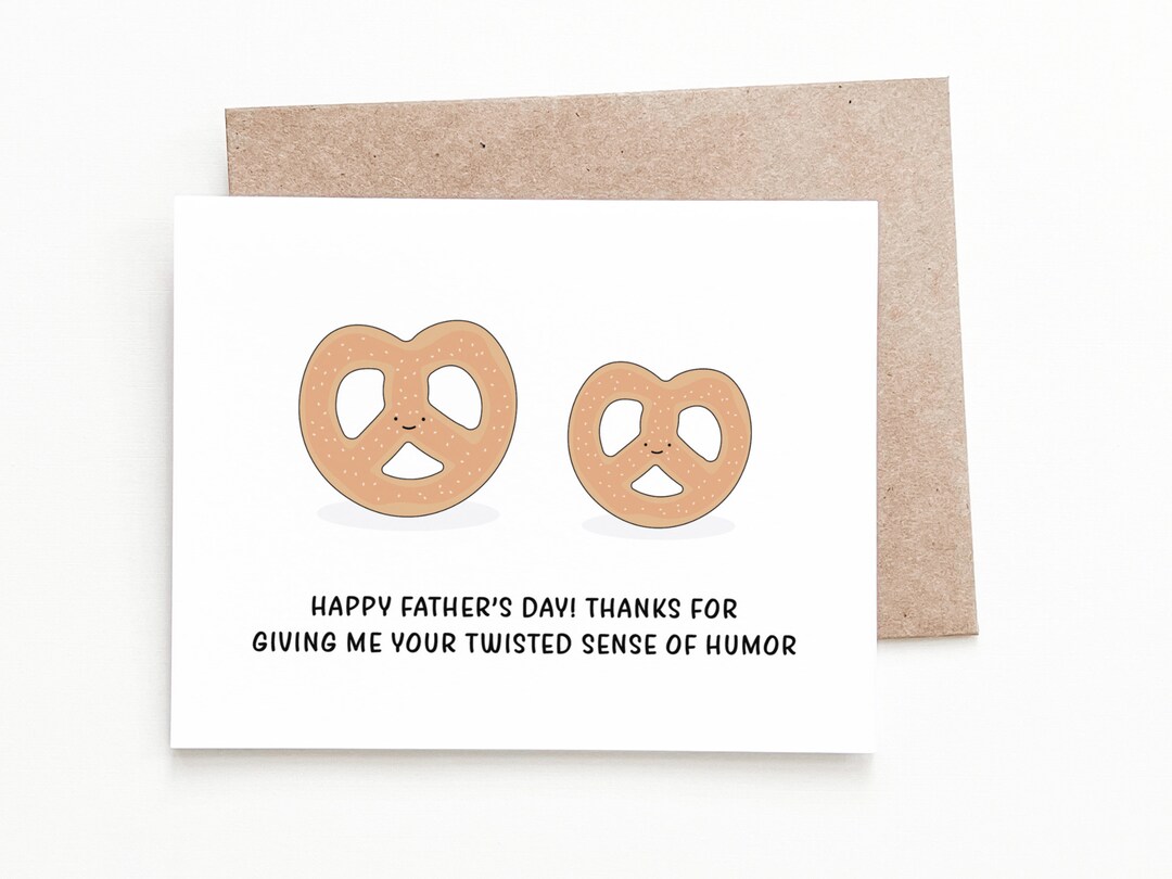 Funny Pretzel Father's Day Card, Fathers Day Gift From Son or Daughter ...
