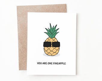 Pineapple Valentines Card - Etsy