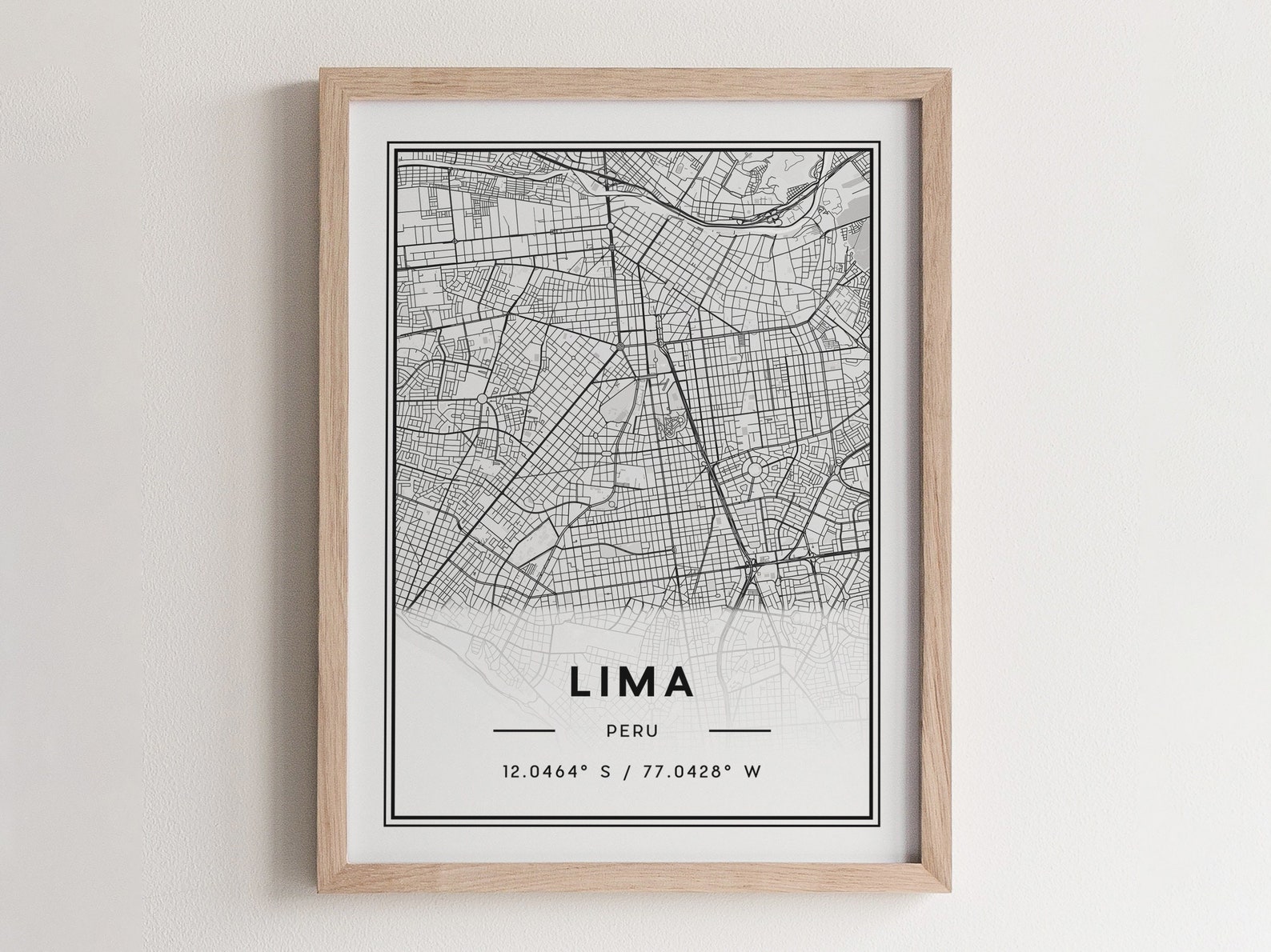 Lima Map Poster Print Modern Lima Street Map Decor - Etsy