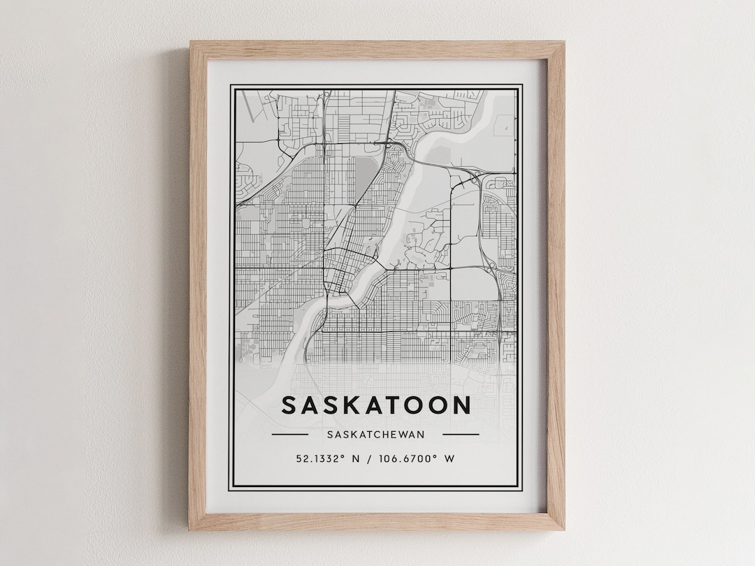 Saskatoon Map Poster Print, Modern Saskatoon Street Map Decor - Etsy