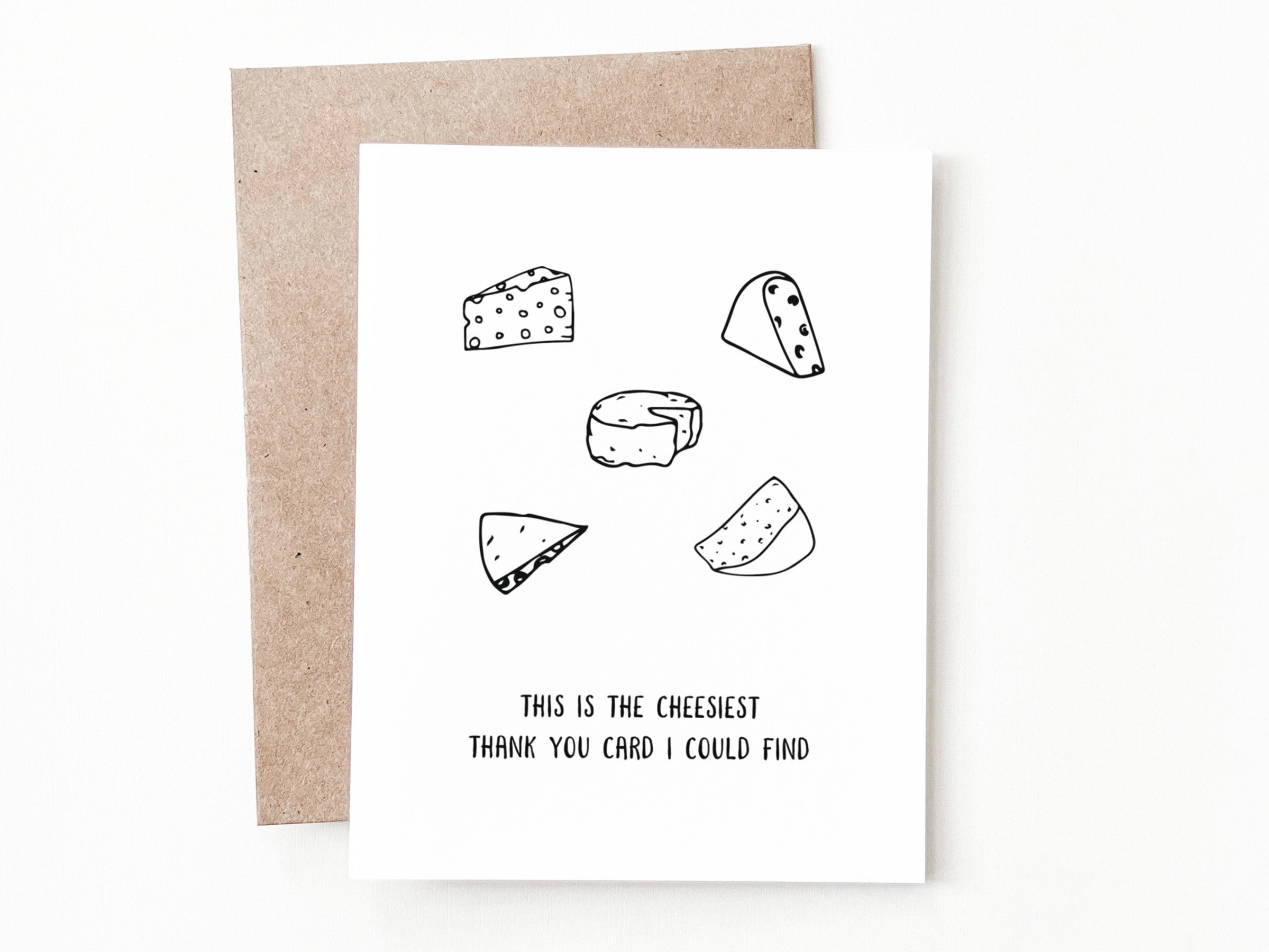 Funny Cheese Thank You Card Cheesy Thank You Gift for Him or - Etsy Canada