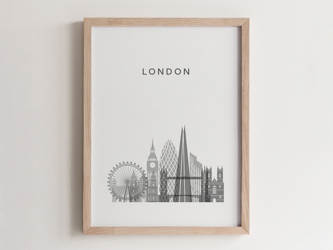 London City Skyline Poster England Landmark Art Print - Etsy