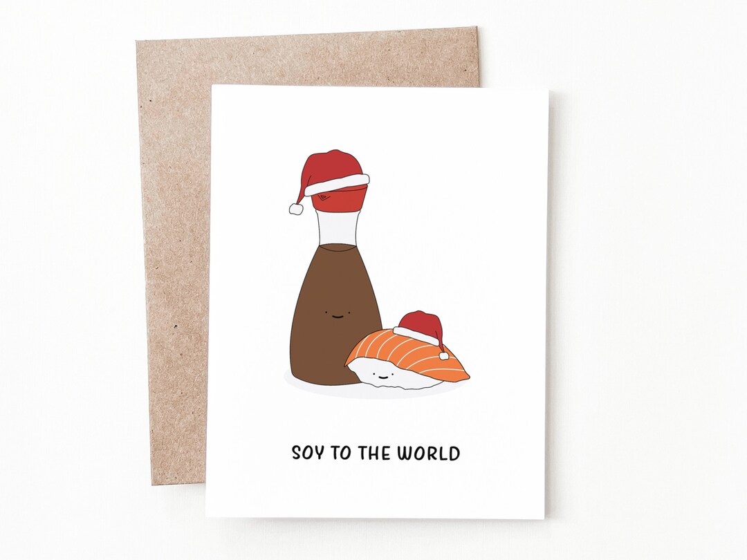 Funny Sushi Christmas Card, Soy Sauce Christmas Gift for Him or Her - Etsy