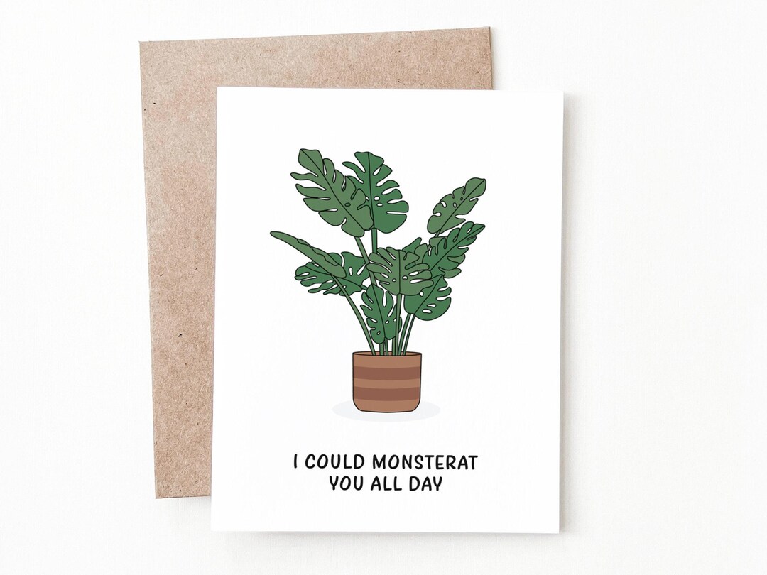 Funny Anniversary Card - Monstera Love Greeting Card - Etsy
