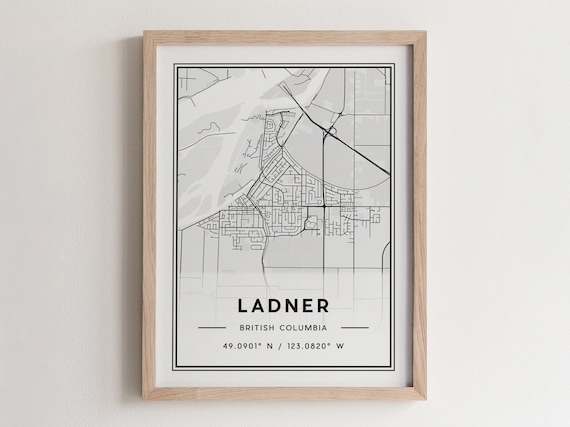 Ladner Map Poster Print Modern Ladner Street Map Decor | Etsy