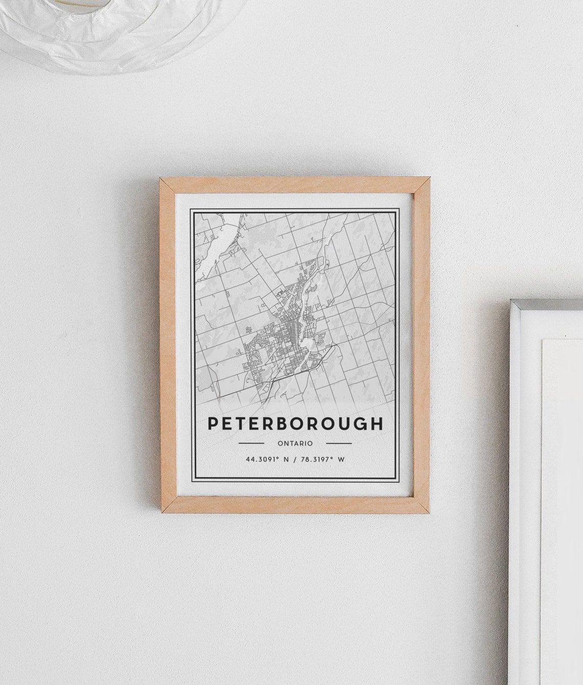 Peterborough Map Poster Print Modern Peterborough Street Map - Etsy
