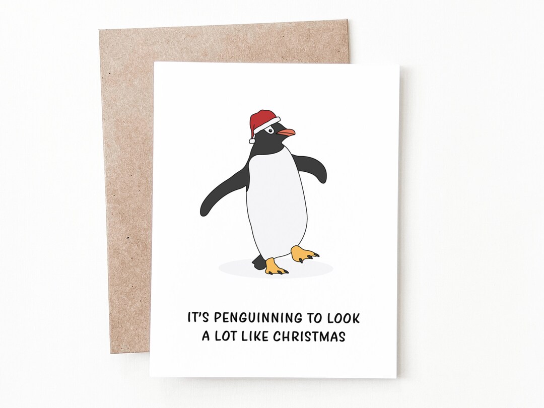 Funny Penguin Christmas Card, Christmas Gift Card for Him or Her - Etsy
