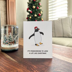 Funny Penguin Christmas Card, Christmas Gift Card for Him or Her - Etsy