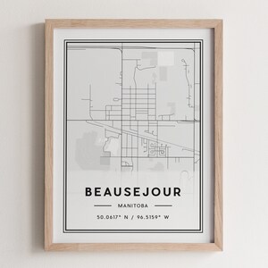 Beausejour Map Poster Print, Modern Beausejour Street Map Decor - Etsy