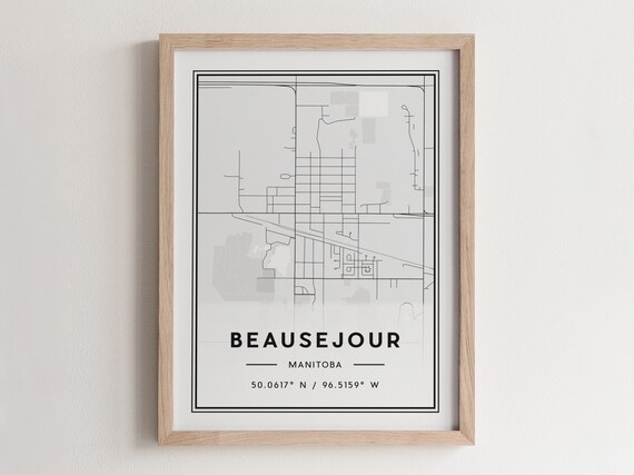 Beausejour Map Poster Print Modern Beausejour Street Map | Etsy