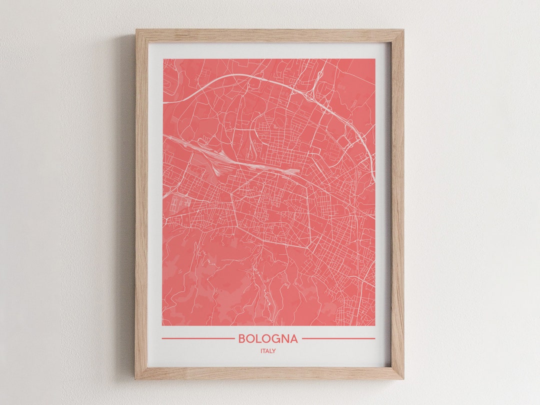 Bologna Map Poster Print Wall Art, Modern Italy Gift for Home and ...