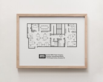 The Office TV Show Office Floor Plan Dunder Mifflin Scranton Office ...