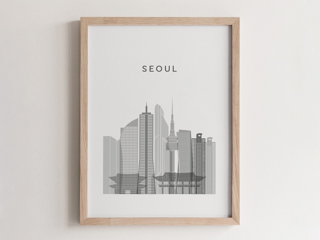 Seoul City Skyline Poster, South Korea Landmark Art Print - Etsy