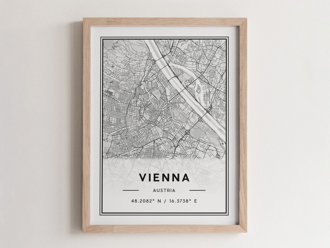 Vienna Map Poster Print, Modern Vienna Street Map Decor - Etsy