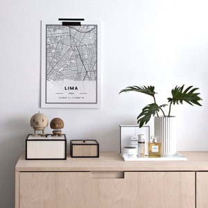 Lima Map Poster Print Modern Lima Street Map Decor - Etsy