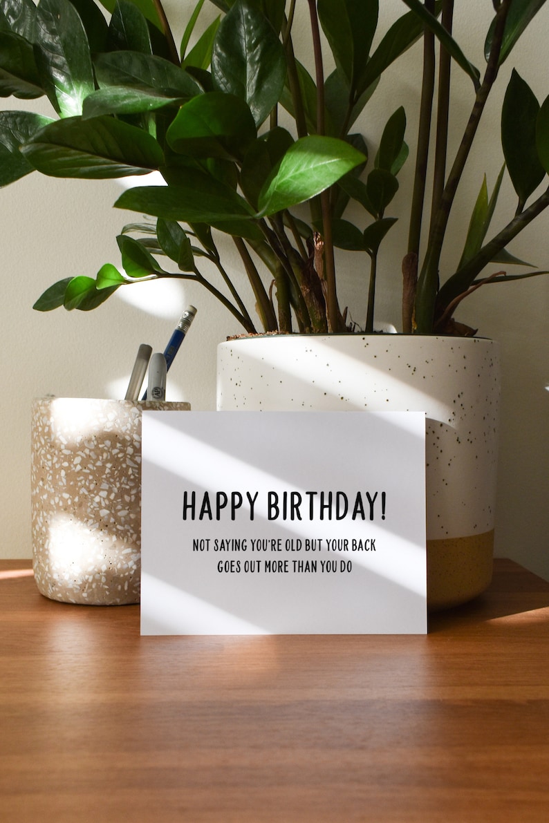 Funny Bad Back Birthday Card Birthday Gift for Him or Her - Etsy