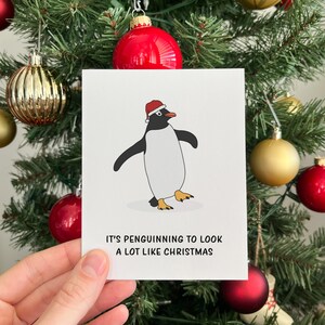 Funny Penguin Christmas Card, Christmas Gift Card for Him or Her - Etsy