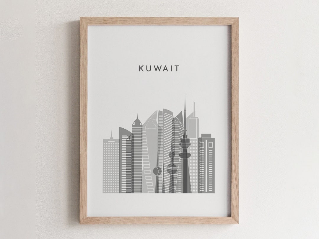 Kuwait City Skyline Poster, Middle East Landmark Art Print - Etsy